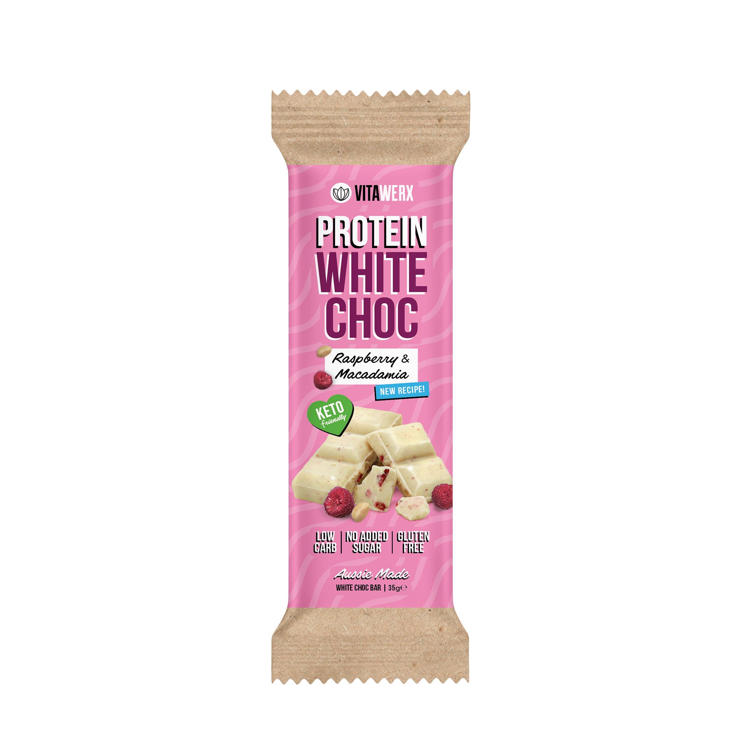 White Choc Raspberry Macadamia (35g) – Vitawerx
